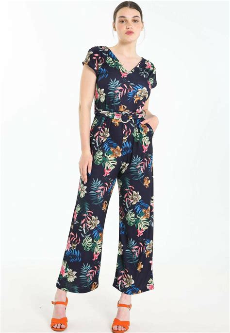 Cassis À Motif Floral Jumpsuit Marine Blau Zalando De