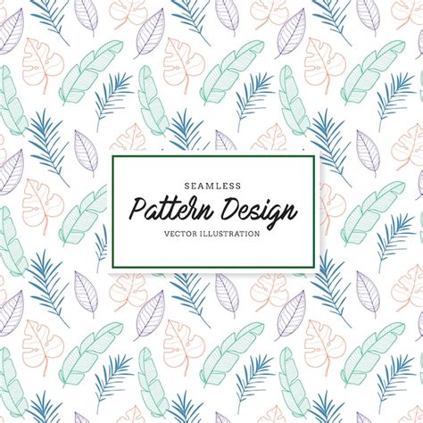 Premium Vector Multicolor Leaves Pattern