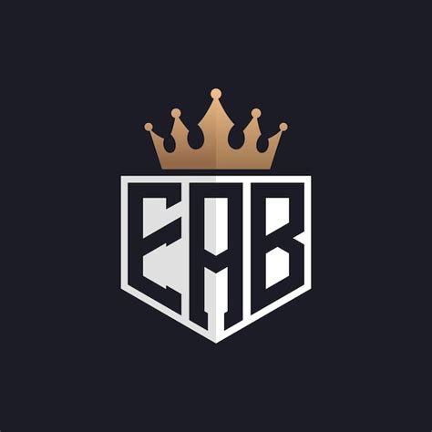 Premium Vector Luxury Eab Logo With Crown Elegant Initials Eab Letter