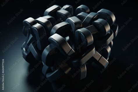 Interlocking Shapes Fitting Together To Create A Larger Whole Generative Ai Stock Illustration