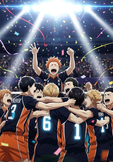 Epic Anime Volleyball Victory Inspirational Team Art And Wallpaper