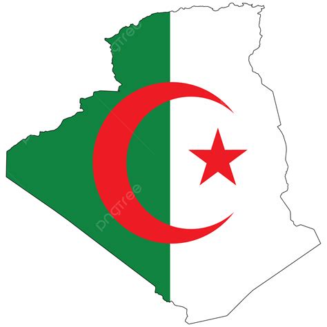 Country Outline With The Flag Of Algeria Map Nation Europe Country