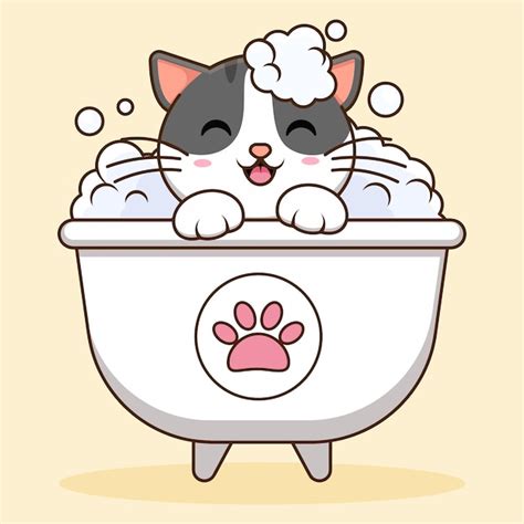 Vetores E Ilustrações De Gato Tomando Banho Para Download Gratuito