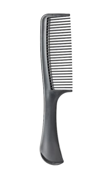 Premium Photo Black Long Handled Plastic Comb Isolated