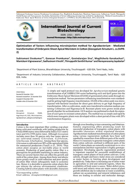 Pdf Optimization Of Factors Influencing Microinjection Method For