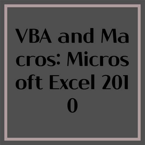 효율적인 데이터 처리 방법 Vba And Macros로 배우는 Microsoft Excel 2010 활용법 효율적인 데이터 처리 방법 Vba And Macros로 배우는 Microsoft Excel 2010 활용법