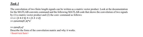 Solved Task 1 The Convolution Of Two Finite Length Signals