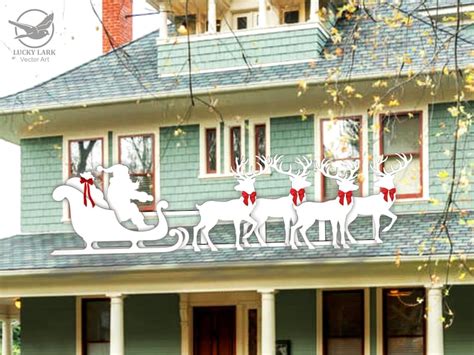 4ft Santas Sleigh And Reindeer Templates Printable Trace And Cut