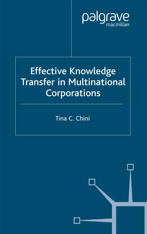 Pdf Knowledge Transfer In Multinational Corporations
