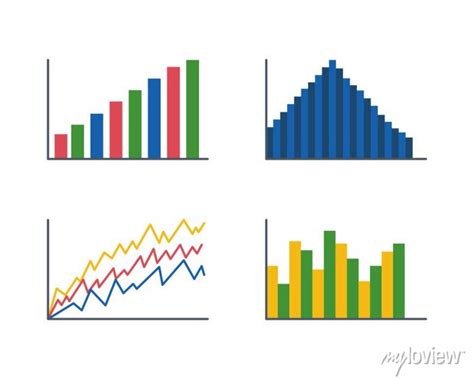 Business Data Graph Analytics Elements Bar Pie Charts Diagrams • Wall