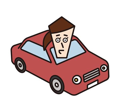 자동차를 운전하는 사람 여성 일러스트 무료 일러스트 소재집 Kukukeke