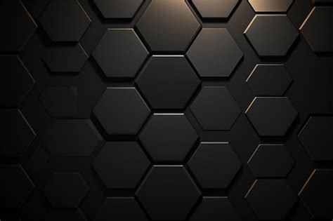 Premium Photo Dark Small Black Hex Grid Background