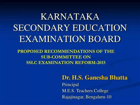 Ppt Karnataka Secondary Education Examination Board Powerpoint