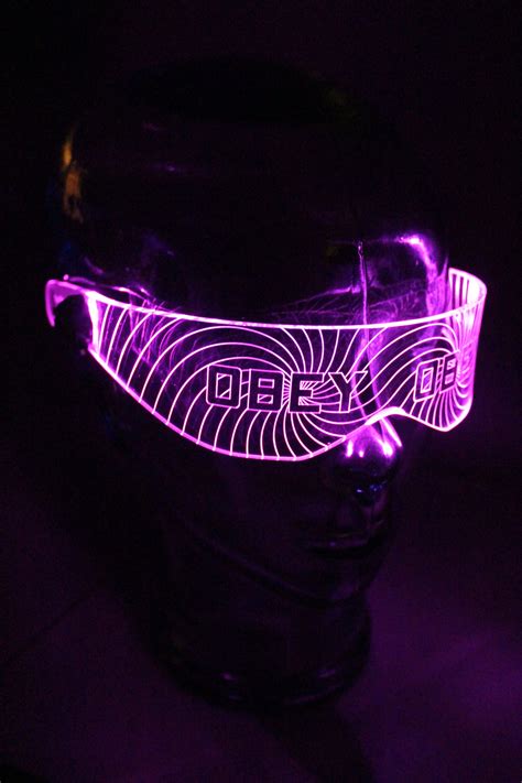 The Original Illuminated Cyberpunk Cyber Goth Visor Hypno Obey Clear