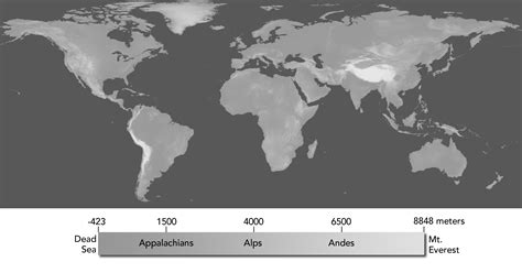 World Maps Library Complete Resources Grayscale Elevation Maps