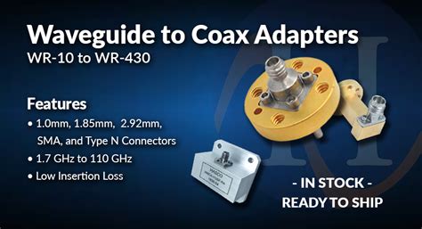 Waveguide To Coax Adapters Hasco Components