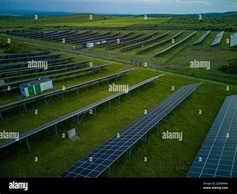 Modern Eco Friendly Large Solar Panels To Generate Energy From Suns Rays Are Installed In