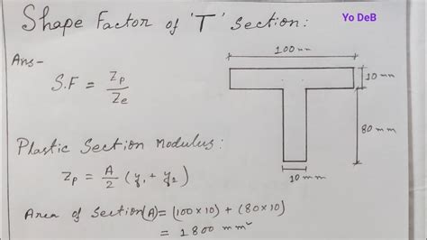 Shape Factor Of T Section Youtube