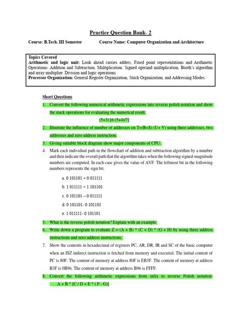 coa question bank 2 download free pdf central processing unit