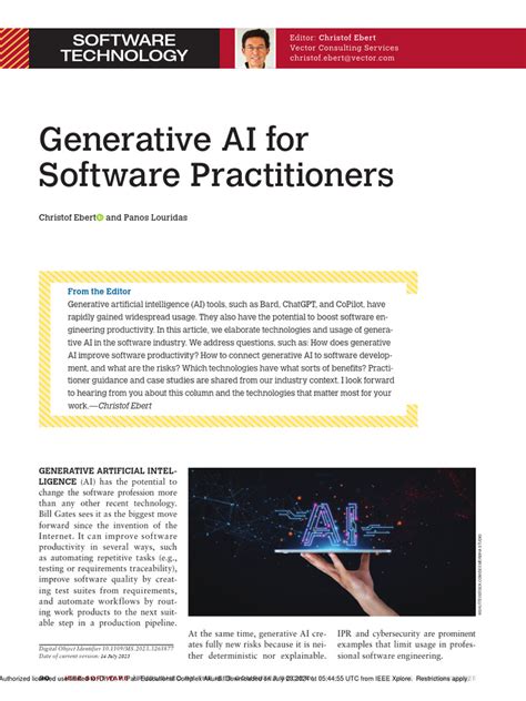 Generative Ai For Software Practitioners Pdf Artificial