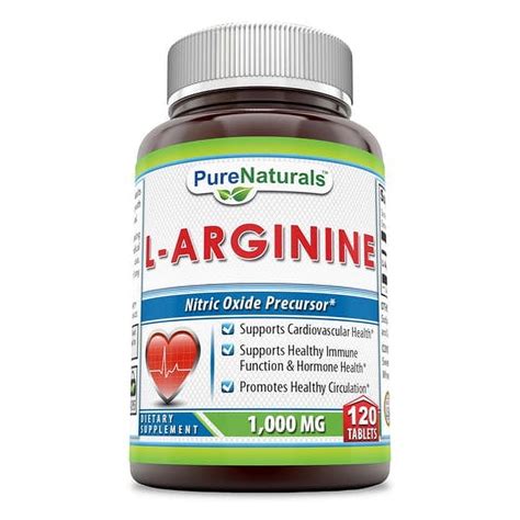Pure Naturals L Arginine 1000mg Supplement 120 Tablets