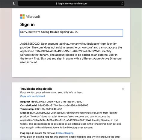 Aad Login Error For Esi Microsoft Qanda