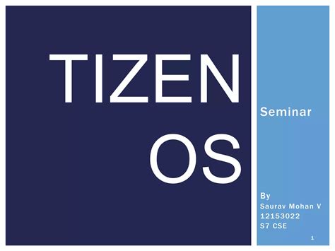 Tizen Operating System For Mobiles Pptx Operating Systems