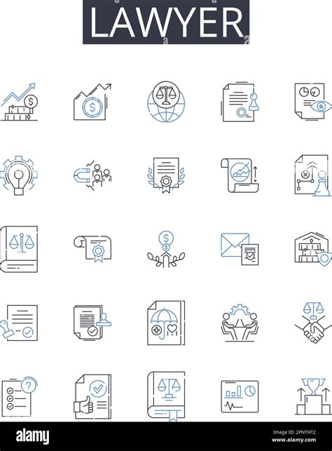 Lawyer Line Icons Collection Attorney At Law Counselor At Law Legal Advisor Advocate Legal