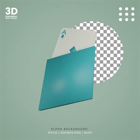 Premium Psd 3d Render Card Diamond Illustration