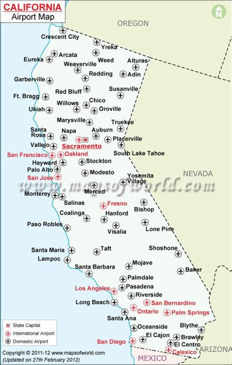 Map Of California Major Airports At Taj Jensen Blog