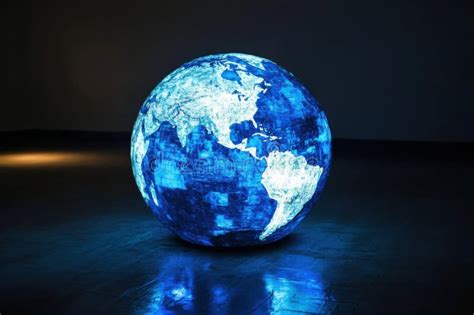 Illuminated Globe Art Installation Stock Illustration Illustration Of Digital Display 382321813