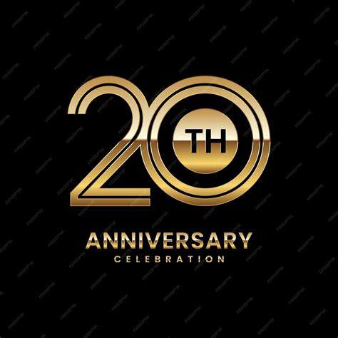 Premium Vector 20th Anniversary Anniversary Logo Design With Double