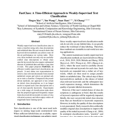 Fastclass A Time Efficient Approach To Weakly Supervised Text