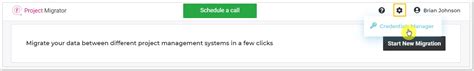 Credentials Manager In Project Migrator Fluentpro