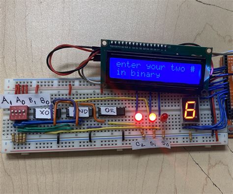 2 Bit Adder With 7 Segment Display And Lcd 6 Steps With Pictures