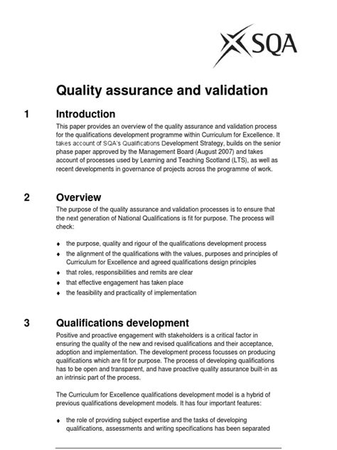 Qualityassurance Validation June10 Pdf Quality Assurance Curriculum