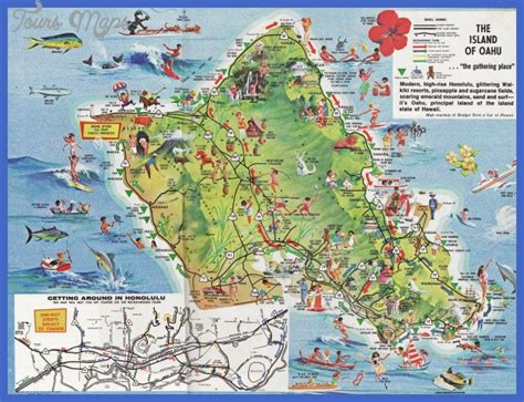 Urban Honolulu Map Tourist Attractions