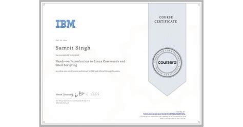 🎓 Completed The Hands On Introduction To Linux Commands And Shell Scripting Course By Ibm