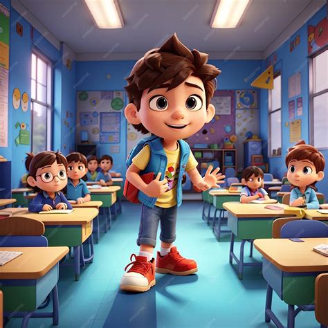 Cartoon Classroom Quests Premium Ai Generated Image