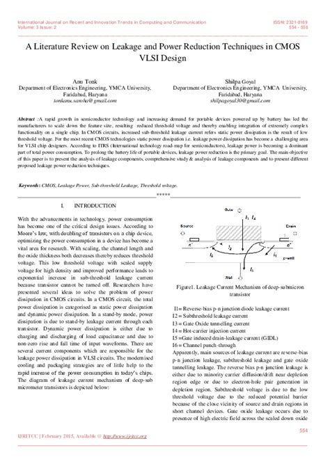 Pdf A Literature Review On Leakage And Power Reduction Techniques In Cmos Vlsi Design