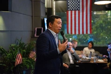 andrew yang speaks at the forward party election night watch party in