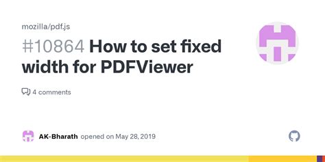 How To Set Fixed Width For Pdfviewer · Issue 10864 · Mozillapdfjs · Github