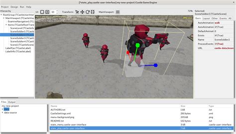 editor gizmos to translate rotate scale castle game engine