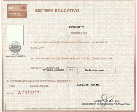 Certificado De Secundaria Sep En Pdf Pdf