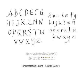 Hand Drawn Script Font Vector Isolated Stock Vector Royalty Free Shutterstock