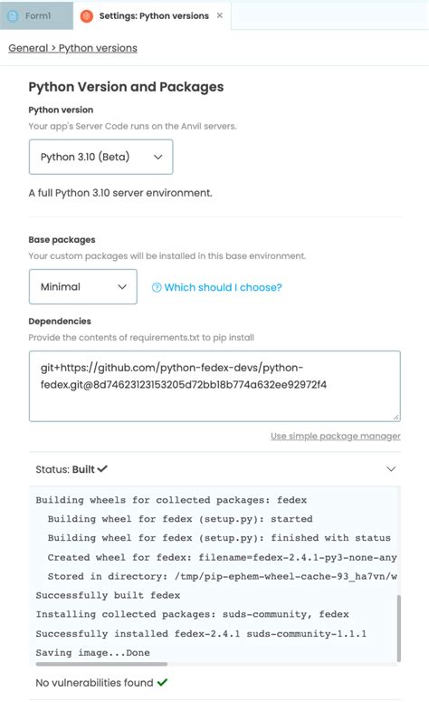 Beta Python 310 How To Install The Fedex Package Anvil Qanda