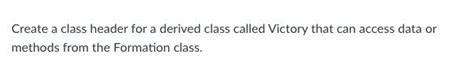 Solved Create A Class Header For A Derived Class Called
