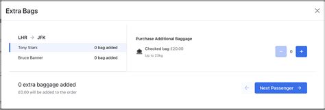 Seamlessly Manage Additional Baggage Requests With Duffel Components