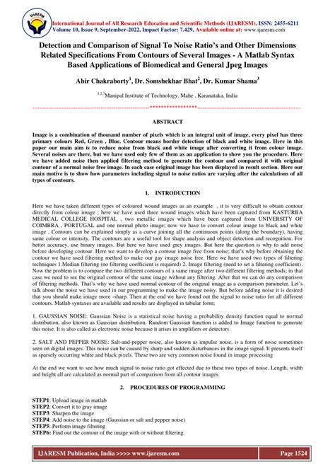 Pdf Detection And Comparison Of Signal To Noise Ratios And Other Dimensions Related