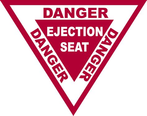 Danger Ejection Seat Triangle Small Model Ø10cm Sticker Pilots Station Airfield